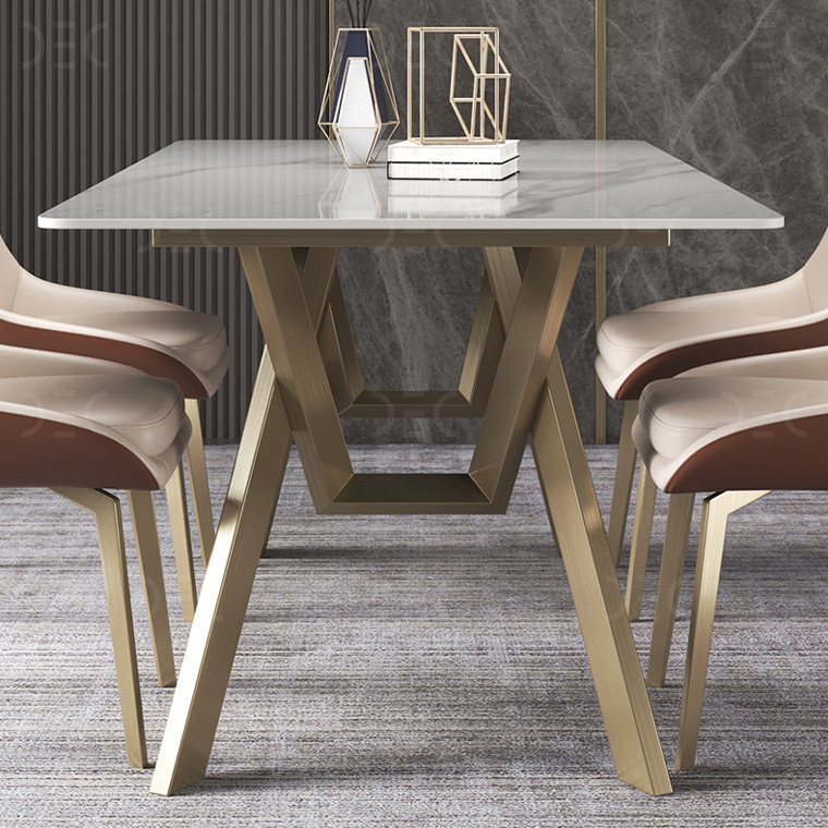 Обеденный стол MATTEO GOLD+CARRARA Размер 1. 120 × 70 × 75 см. — Decotron