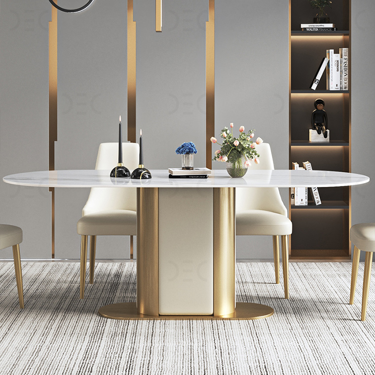 Обеденный стол NEAPOL GOLD+GLOSS CARRARA Размер 1. 140 × 80 × 75 см ...