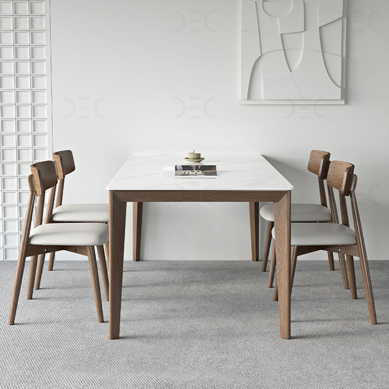 Обеденный стол GUSTO WOOD+CARRARA Размер 1. 140 × 80 × 75 см. — Decotron