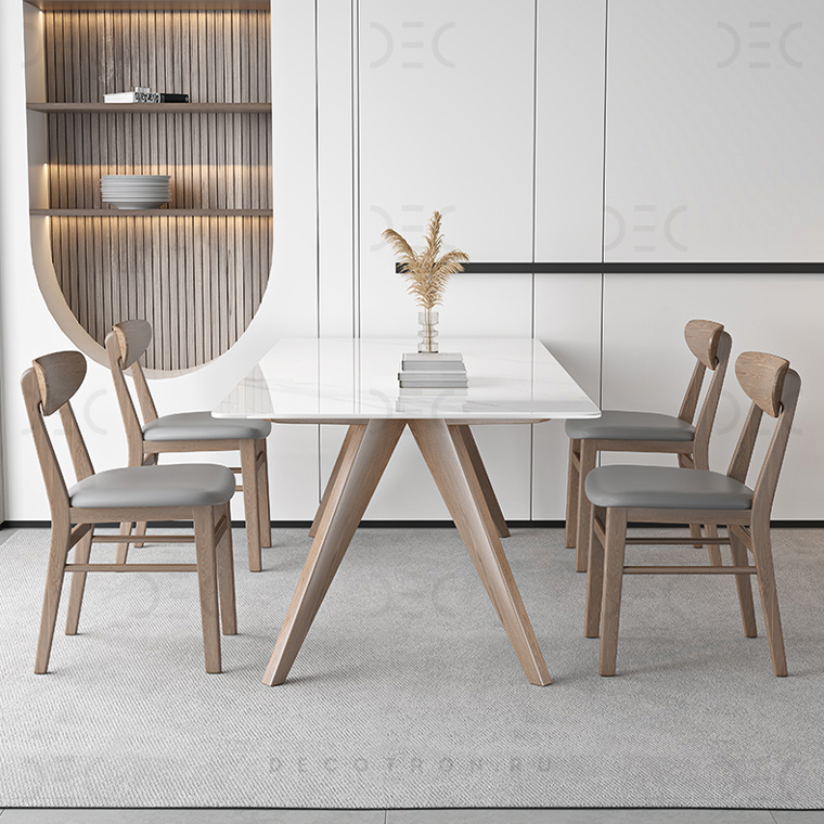 Обеденный стол BEJGIUM WOOD+CARRARA Размер 1. 120 × 70 × 75 см. — Decotron