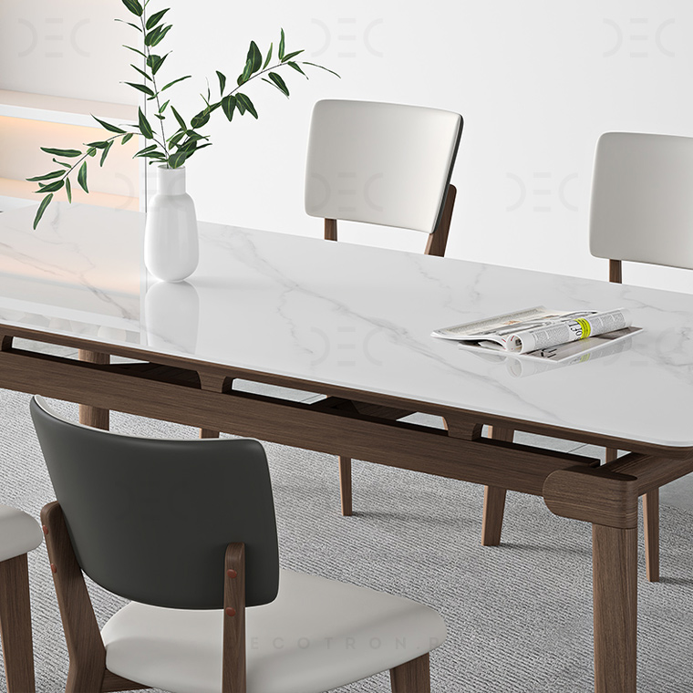 Обеденный стол RAMON WOOD+CARRARA Размер 1. 130 × 80 × 75 см. — Decotron